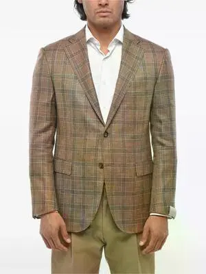 Corneliani Academy Check-pattern Blazer - Brown