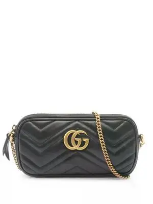 Gucci 2010s Gg Marmont Shoulder Bag - Black