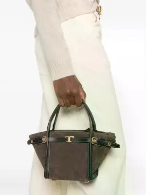 TOD'S Mini T Timeless Buckle-detail Tote Bag - Brown