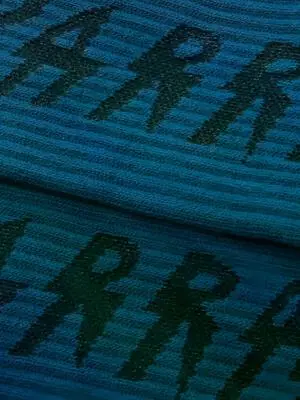 PARRA Spiked Logo-knit Ribbed Socks - Blue