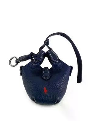Polo Ralph Lauren Logo-embroidered Pebbled Leather Keyring