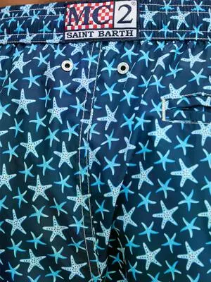MC2 SAINT BARTH Starfish Print Swim Shorts - Blue