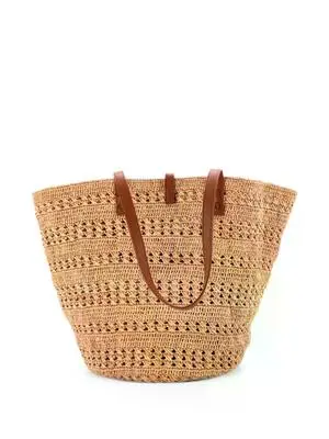 Saint Laurent Panier Monogram Basket Shopper Raffia Medium Tote Bag