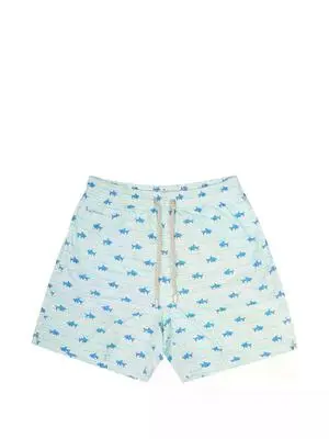 MC2 SAINT BARTH Shark-print Swim Shorts - White