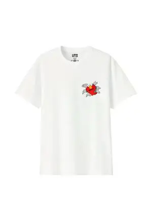 KAWS X Uniqlo And Sesame Street Elmo-print T-shirt - White