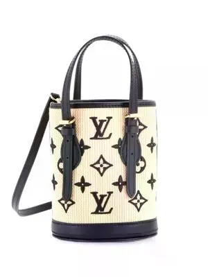 LOUIS VUITTON By The Pool Monogram Raffia Nano Bucket Bag - Neutrals