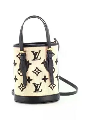 LOUIS VUITTON By The Pool Monogram Raffia Nano Bucket Bag