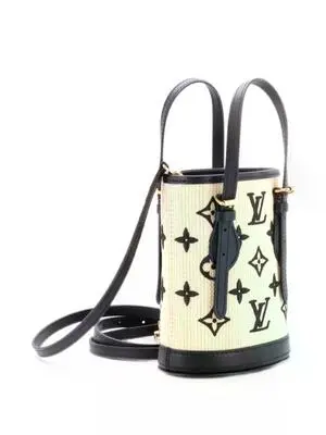 LOUIS VUITTON By The Pool Monogram Raffia Nano Bucket Bag