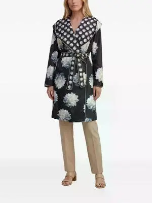 Max Mara Floral-print Belted Coat