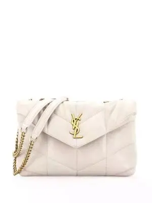 Saint Laurent Loulou Puffer Shoulder Bag Quilted Leather Mini Crossbody Bag - Neutrals