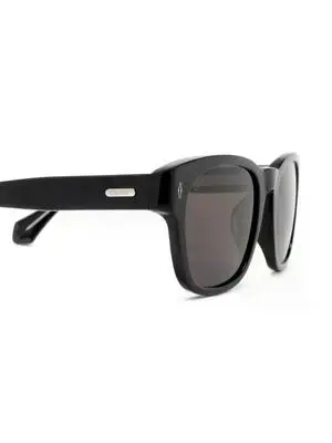 Cartier Logo-plaque Square-frame Sunglasses - Black