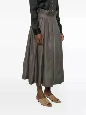 Khaite Astrid Pleated Midi Skirt - Grey