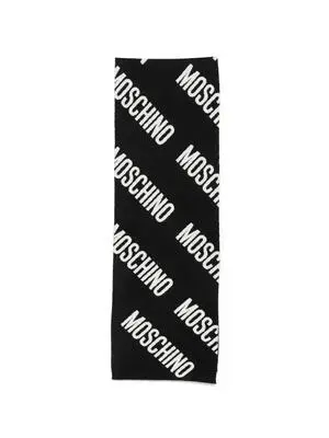 Moschino Logo-intarsia Scarf - Black