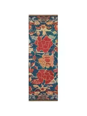 PIERRE-LOUIS MASCIA Floral-print Silk-blend Scarf - Blue