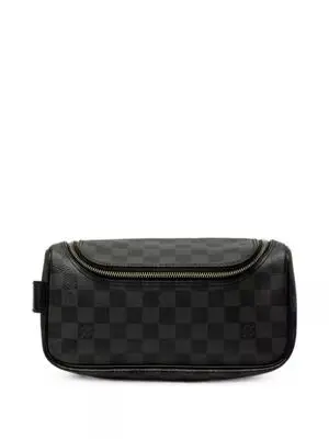 LOUIS VUITTON Damier Graphite Toiletry Pouch Clutch Bag - Black