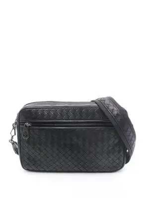 Bottega Veneta 2010s Intrecciato Cross Body Bag - Black