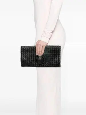 BOTTEGA VENETA Bottega Veneta Nappa Intrecciato Turn Lock Clutch Bag