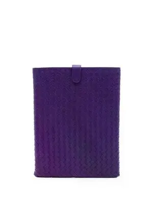 Bottega Veneta Nappa Intrecciato Laptop Sleeve Clutch Bag - Purple