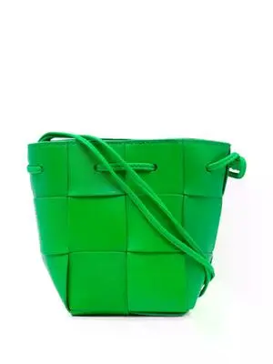 Bottega Veneta 2012-2026 Mini Nappa Maxi Intrecciato Cassette Bucket Bag - Green