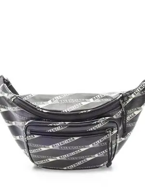 Balenciaga Explorer Logo Print Belt Bag - Black