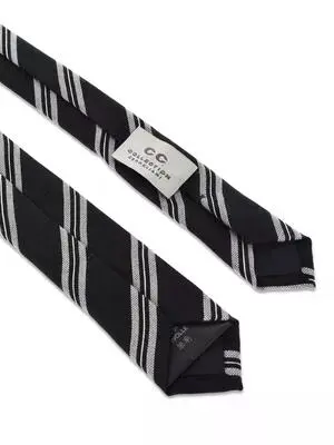 Corneliani Diagonal Stripe Silk-blend Tie - Black