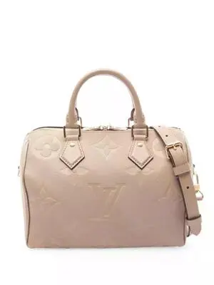 LOUIS VUITTON Speedy Bandoulière 25 Monogram-empreinte Handbag - Neutrals