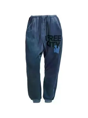 FREECITY Logo-print Drawstring Track Pants - Blue