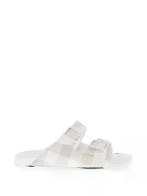 Woolrich Checked Double-buckle Sandals - Neutrals