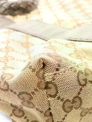 Gucci 2000s Bamboo Gg Canvas Tote Bag