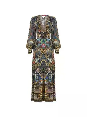 Camilla Gathered-sleeve Maxi Dress