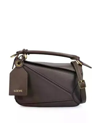 Loewe Mini Featherlight Puzzle Bag In Nappa Lambskin - Brown