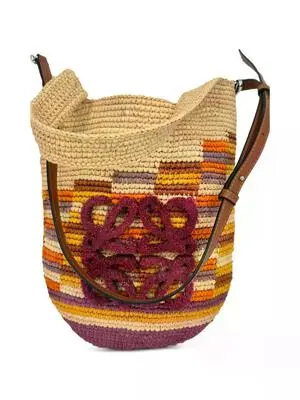 Loewe Slit Anagram Shoulder Bag - Neutrals