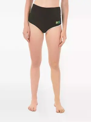 DIESEL® Logo-print High-waisted Bikini Bottom - Black