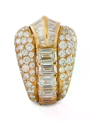 BVLGARI 18k Yellow Diamond Shield Earrings