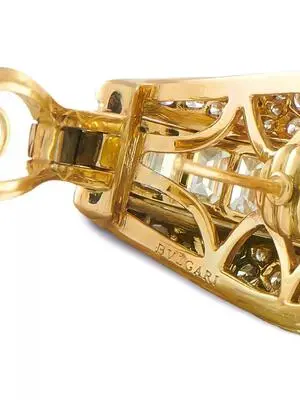 BVLGARI 18k Yellow Diamond Shield Earrings