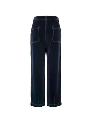 Eleventy Contrast-stitch Straight-leg Trousers