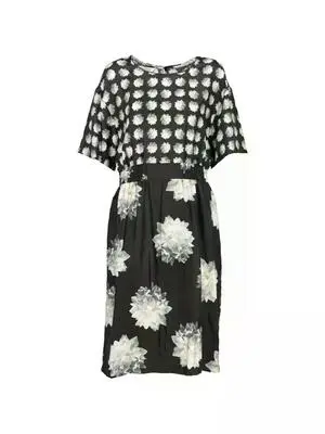 Max Mara Floral-print Elasticated-waist Maxi Dress - Black