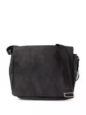 Fendi Zucchino Ff-monogram Shoulder Bag - Black