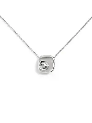 Monica Vinader Tone Hammered Effect Square Pendant Necklace