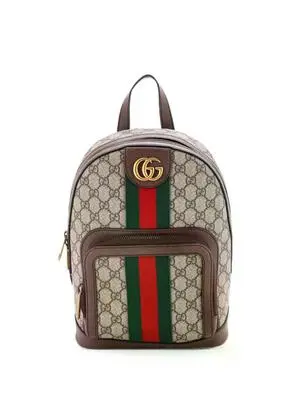 Gucci Ophidia Gg Coated Canvas And Leather Small Backpack - Brown