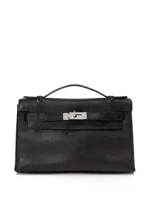Hermès Kelly Pochette Leather Tote Bag - Black