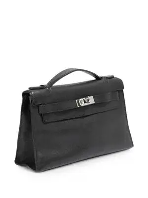 Hermès Kelly Pochette Leather Tote Bag - Black