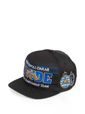 Rhude Embroidered-logo Straight-visor Cap - Black