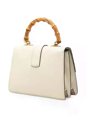 Gucci Leather Bamboo Dionysus Web Satchel - White