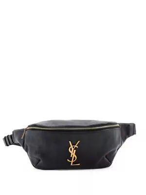 Saint Laurent Classic Monogram Leather Belt Bag - Black