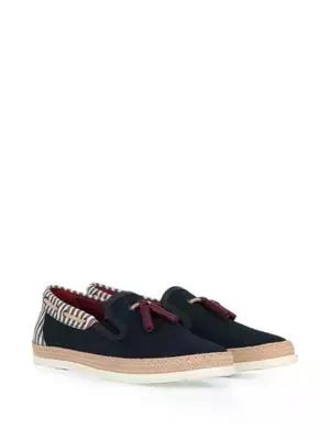 TOD'S Striped Loafers With Tassel Detail