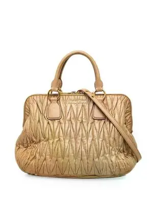 Miu Miu 2010 Matelasse Nappa Satchel - Neutrals