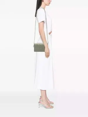 Dior Patent Cannage Lady Wallet On Chain Crossbody Bag - Grey