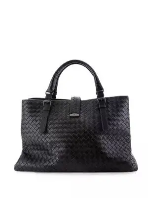 Bottega Veneta Roma Bag Intrecciato Nappa Medium Tote Bag - Black