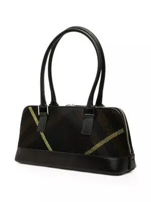 Burberry 2000-2017 Supernova Check Wool Shoulder Bag - Black